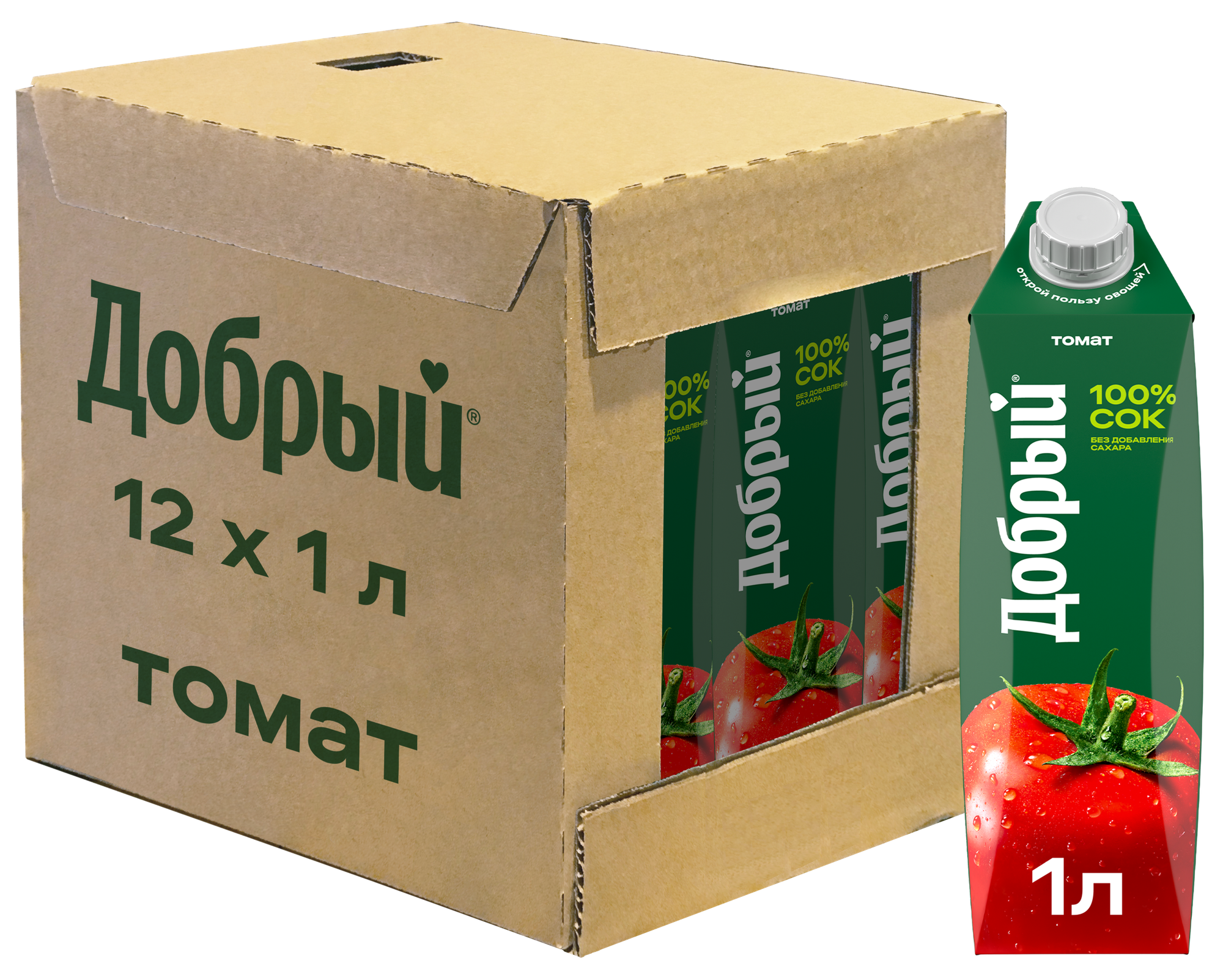 Сок Добрый Томат 1л, 12 шт.