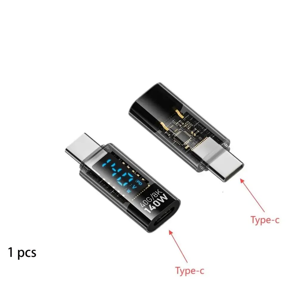 PD 140W USB-C адаптер с дисплеем, черный