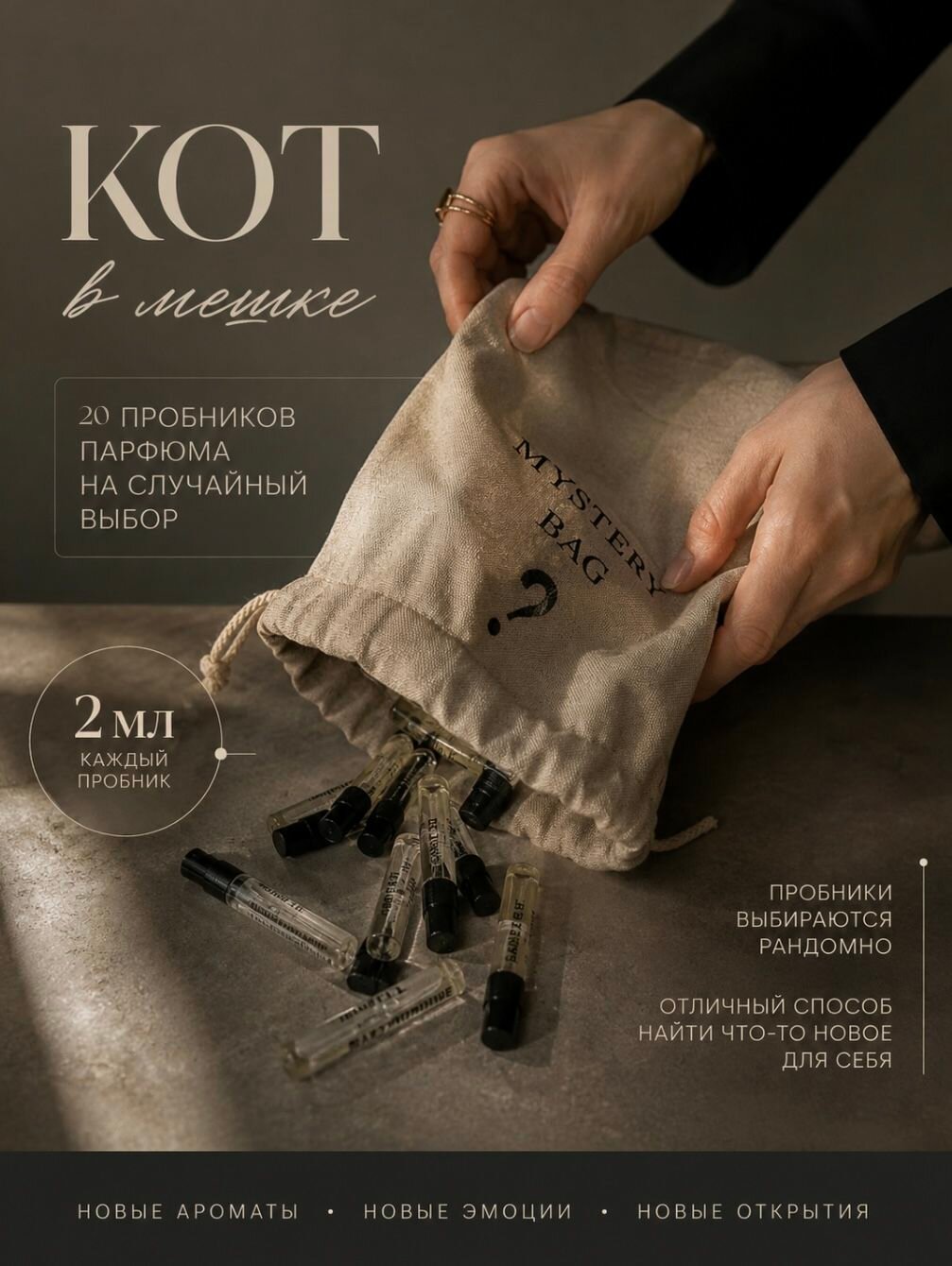 Парфюмерный набор, набор духов, сет 'Кот в мешке',20 штук по 2 мл Lu Parfume (духи ручной работы по мотивам ароматов)