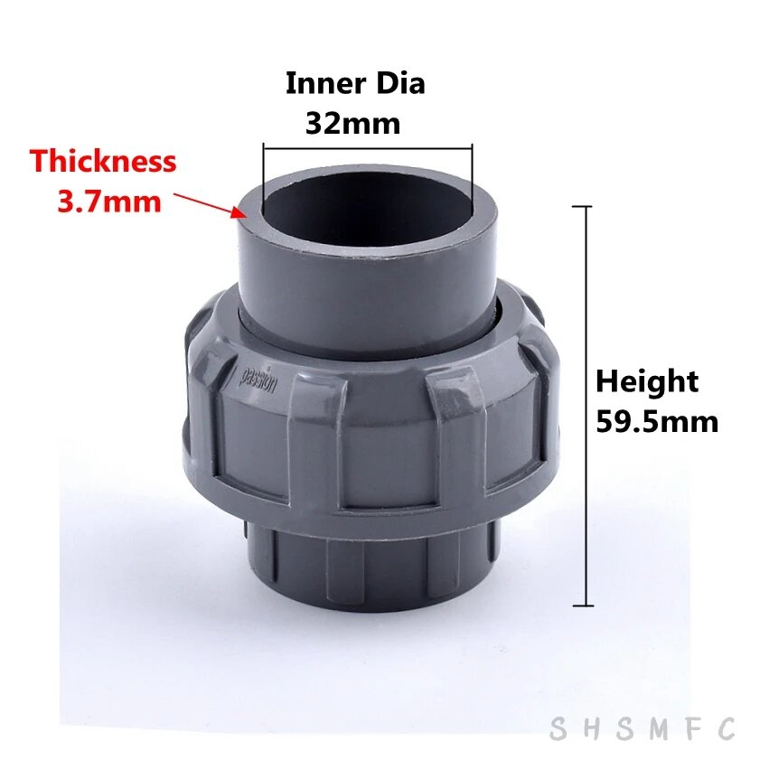 Соединитель ПВХ Inner Dia 32mm, Height 59.5mm, Thickness 3.7mm