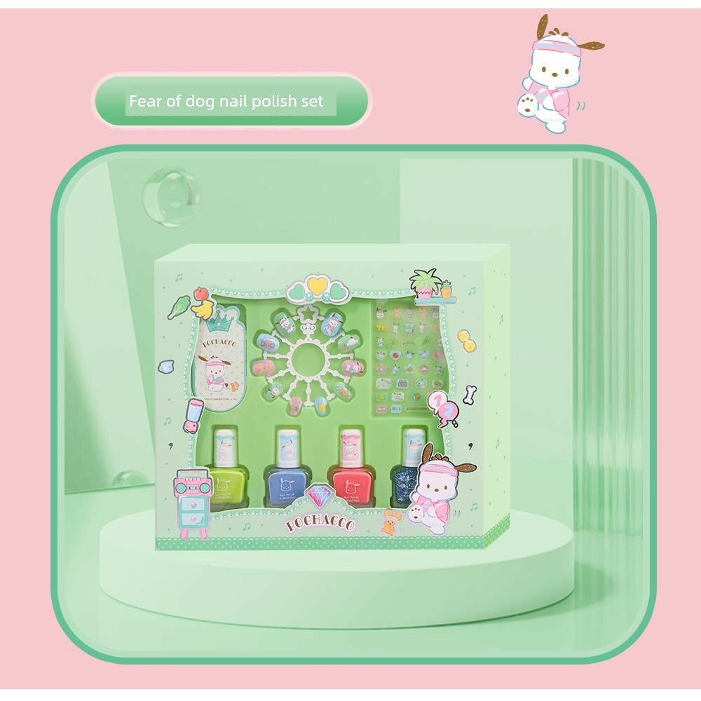 Набор для маникюра для детей 4 шт. с персонажем Sanrio Почита - Водорастворимый, безвредный, для девочек