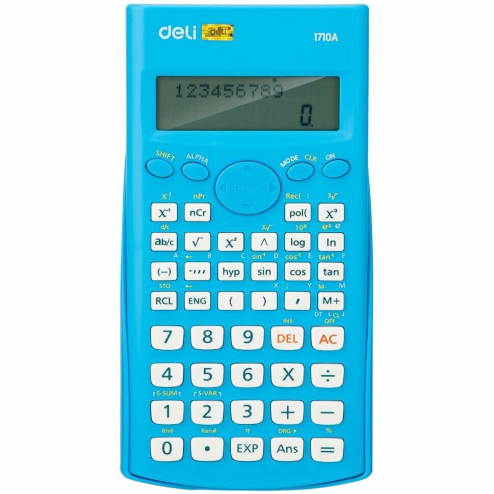 Калькулятор научный (ЕГЭ) Deli E1710A,10-р,2 стр,240 ф, бат,162х84мм, син, 1407146