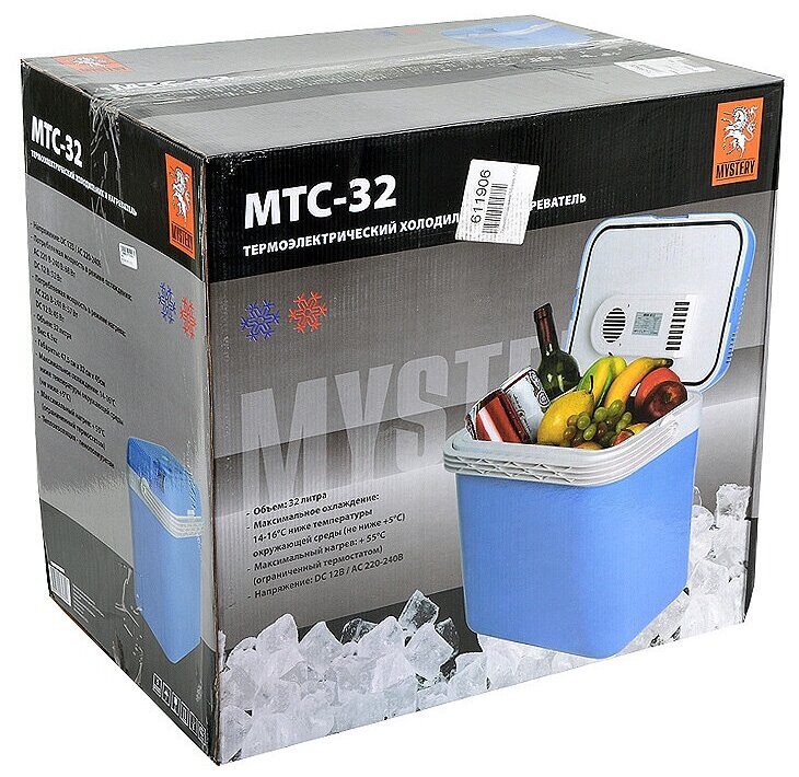 Термохолодильник Mystery MTC-32, синий, 32 л, 6,5 кг, ручка для переноски