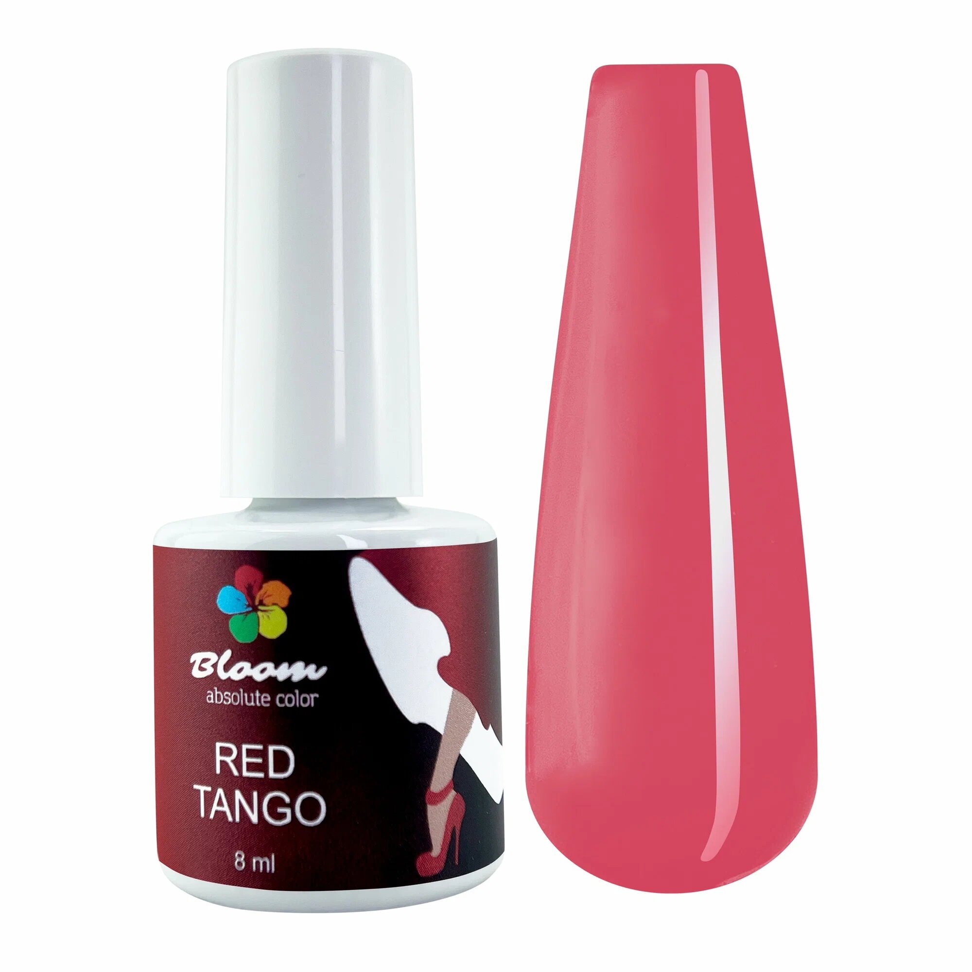 Гель-лак Bloom Red tango 04, 8 мл плотный самовыравнивающийся