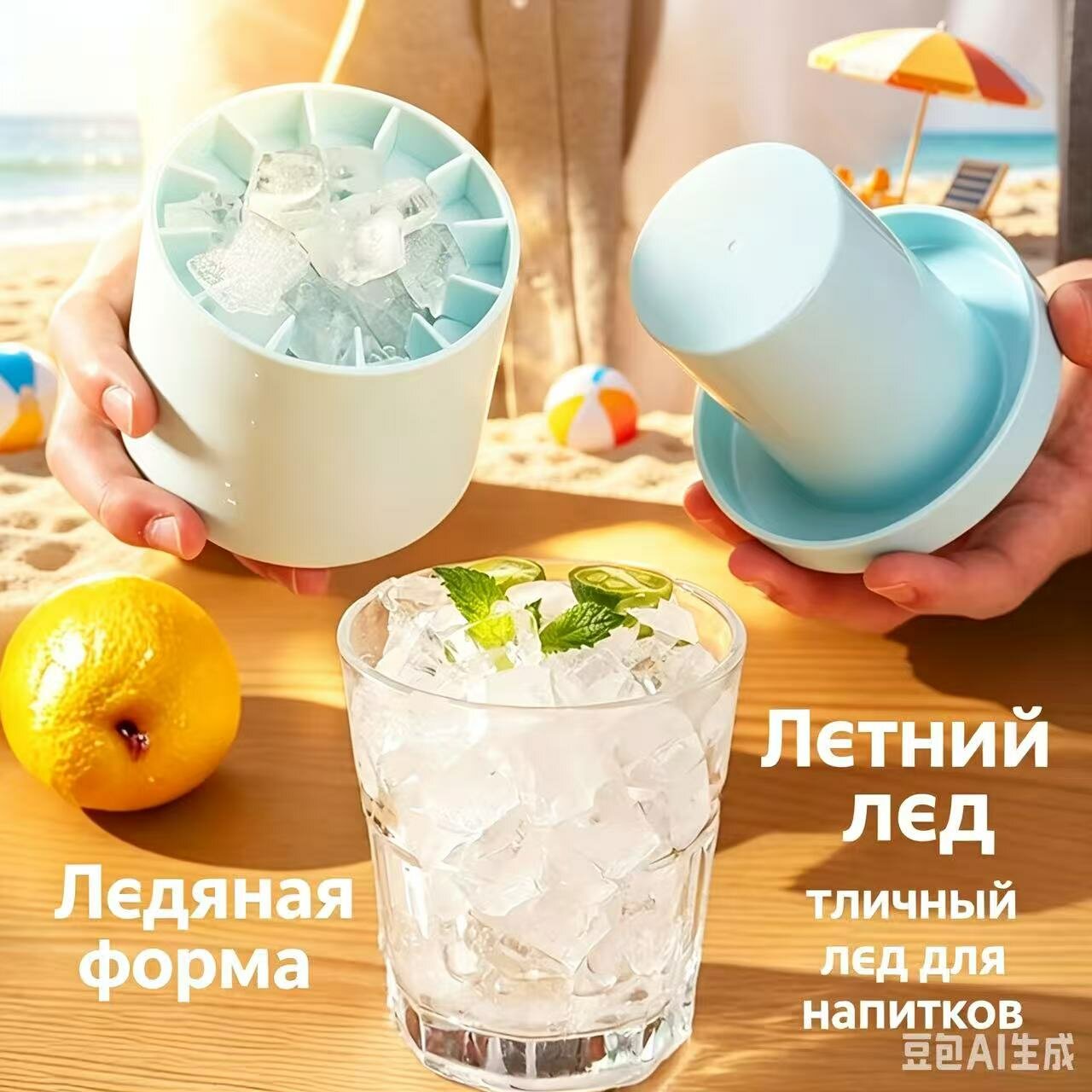 Универсальный контейнер для льда, с прессом, для напитков и коктейлей