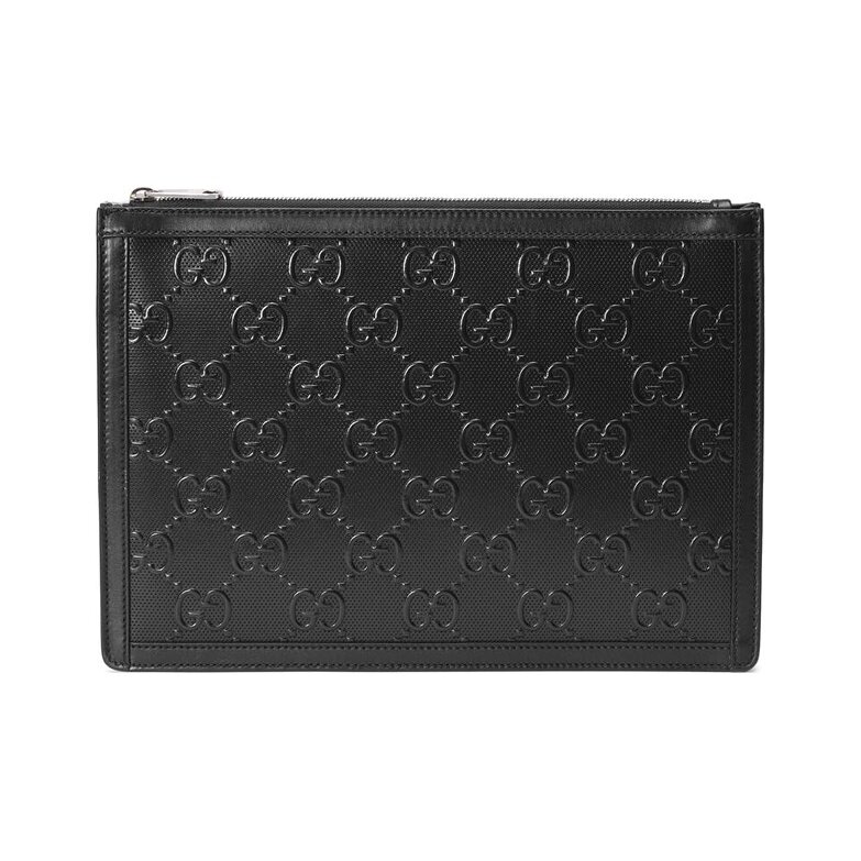 Сумка GUCCI GG Embossed, фактура тиснение, черный — фото 1