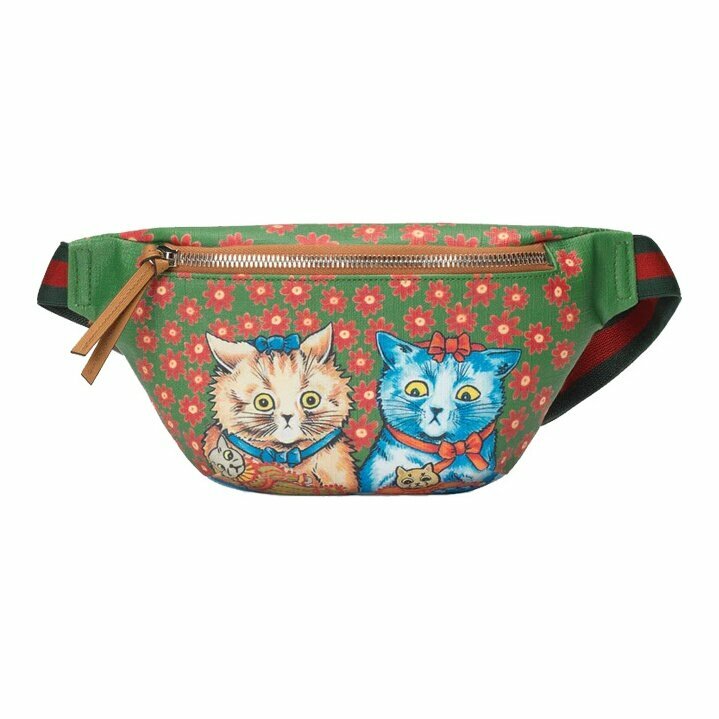 Сумка GUCCI GG Supreme, зеленый/розовый — фото 1