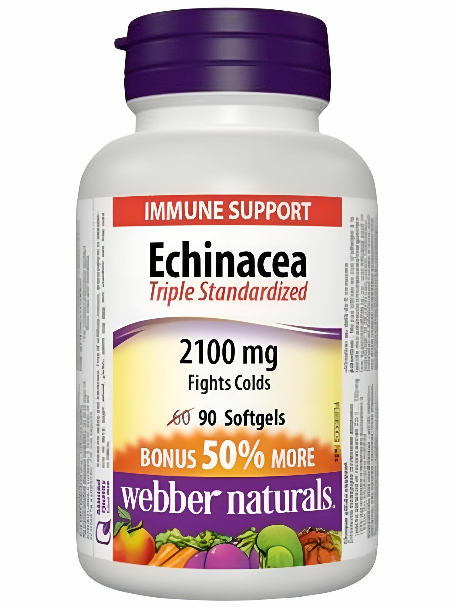 Эхинацея 2100 мг 90 шт от Webber Naturals здоровый иммунитет