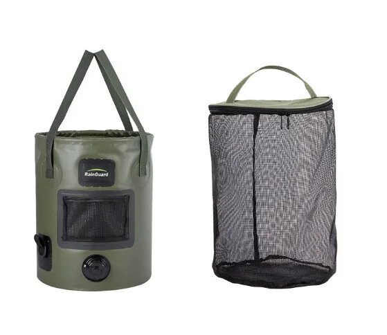 Портативное складное ведро 25 л, цвет: mud green с сумкой