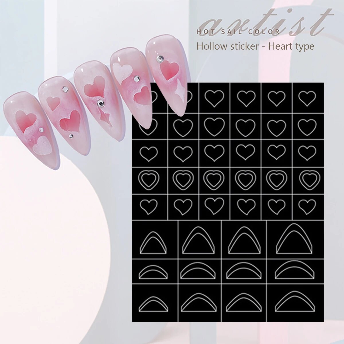 Наклейки для ногтей Heart Love H-302