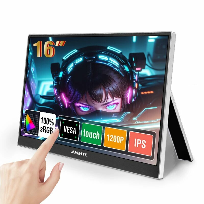 Портативный монитор Anmite 16" Touch Screen 1200P для Xbox/PS4/5/Switch