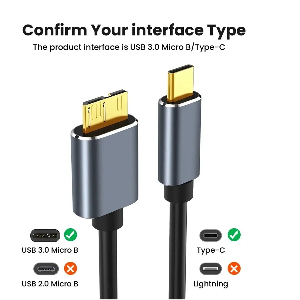 Кабель Type-C к Micro-USB 3.0 AA60 — фото 1