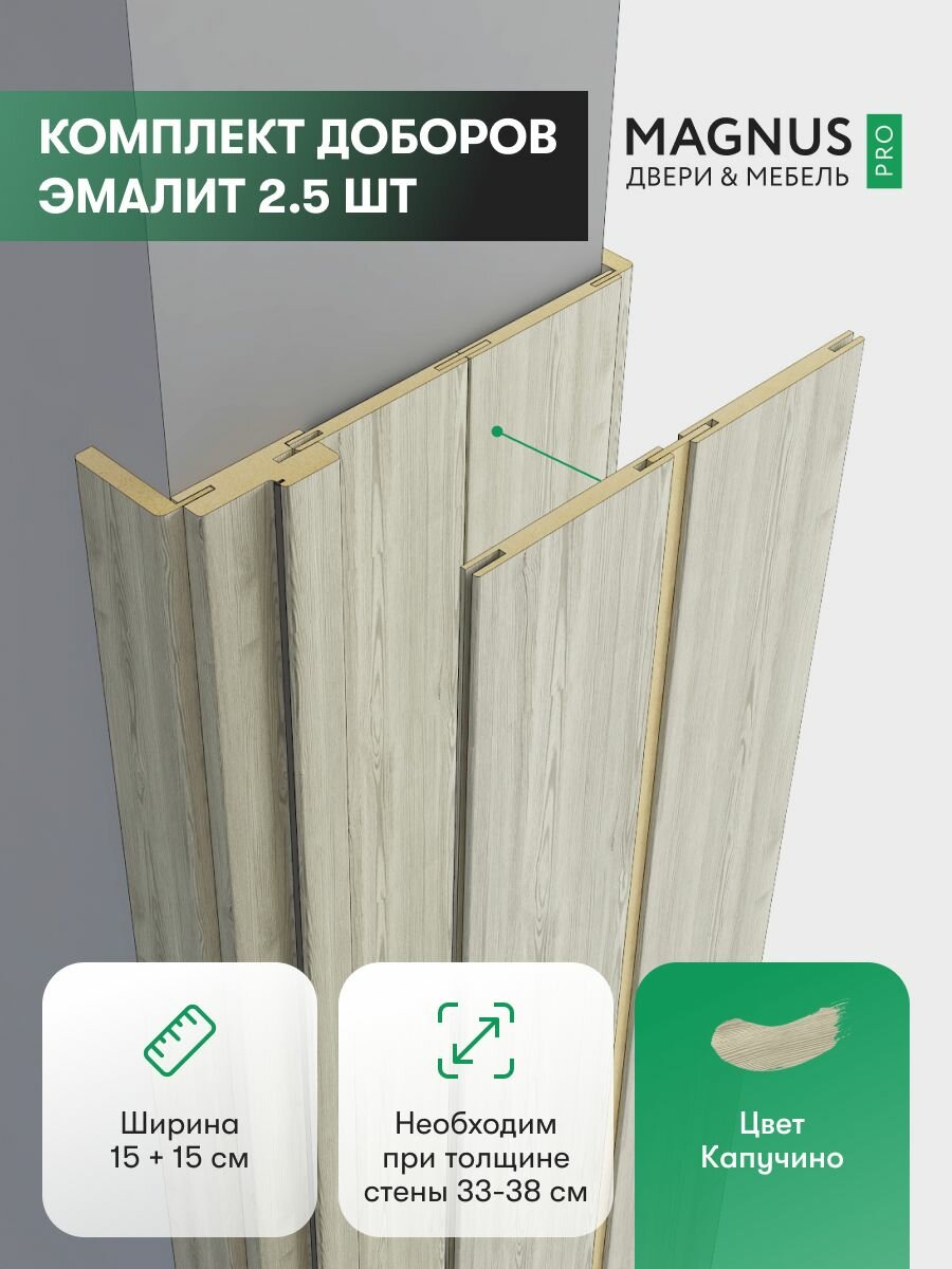Доборы дверные телескопические экошпон 300 комплект 2.5 шт.