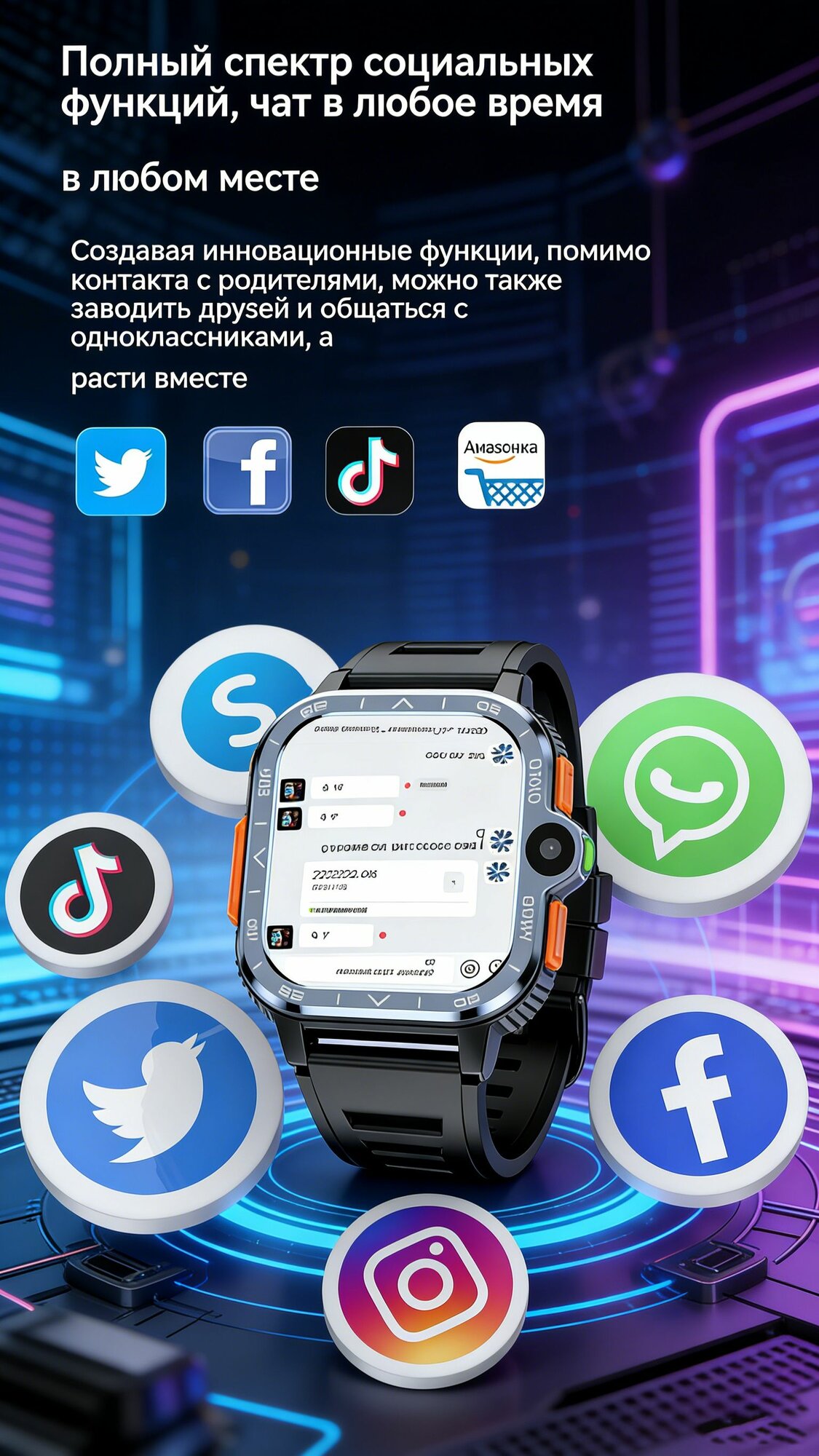 GUHUAVMI Смарт-часы GPS смарт-часы 4G ROM память HD двойная камера NFC часы SIM-карта глобальный Wi-FI беспроводной быстрый доступ в Интернет, 41mm, Черный
