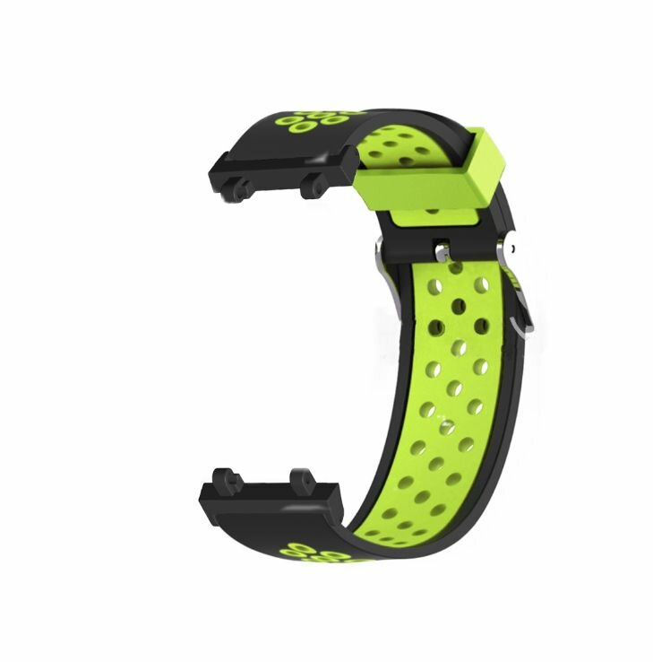 Силиконовый, водостойкий, сменный ремешок-браслет MyPads Silicone для Amazfit T-Rex 2/Amazfit T-Rex Ultra со спортивным дизайном с дырками под вентиляцию, зеленый