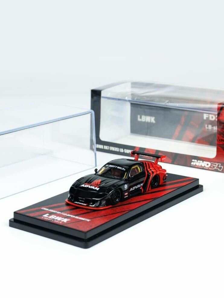 Машинка INNO 1/64 Mazda RX-7 FD3S LB-Super SILHOUETTE ADVAN LIVERYDie-cast Alloy Car Model Collection Gift