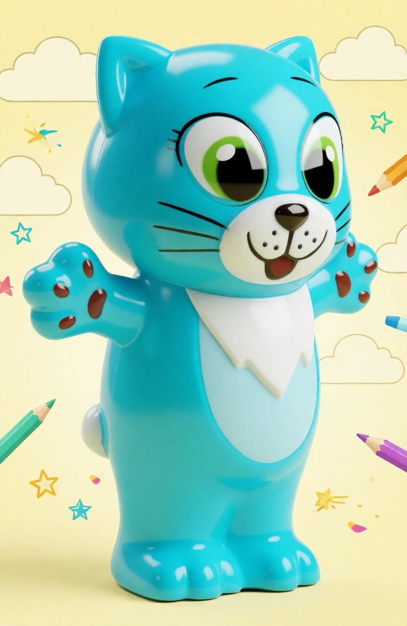 Игрушка для купания в ванной- "Котик" их ПВХ, развивающая