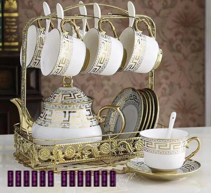 Сервиз чайный, кофейный Luminarc Elegance 1.30 мл на 6 персон, керамика, золото