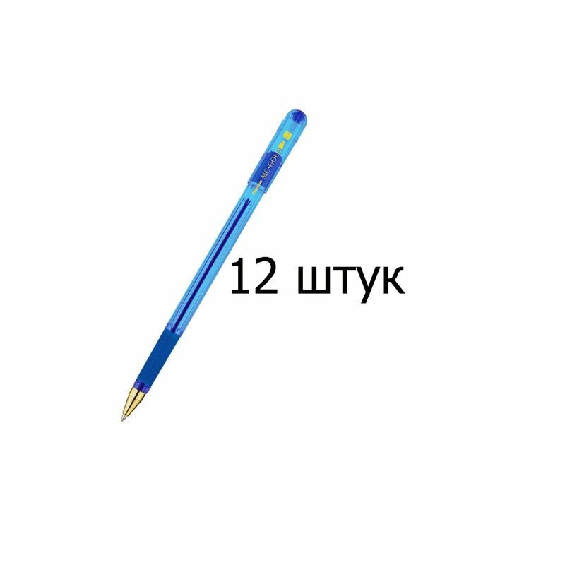 MunHwa Ручка шариковая на масляной основе MC Gold, синяя, 1,0 мм, 12 шт.