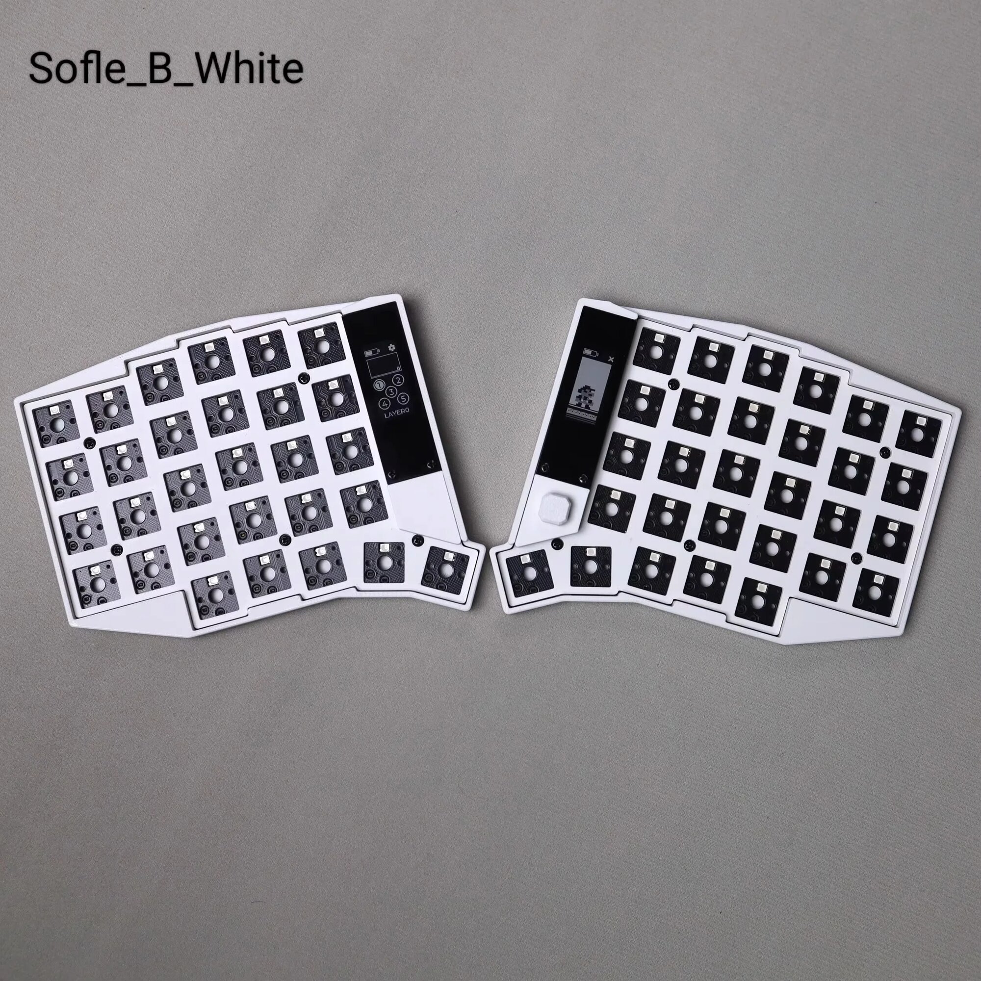 Беспроводная механическая клавиатура Sofle ZMK 58 клавиш A Self-made rollers, White kit