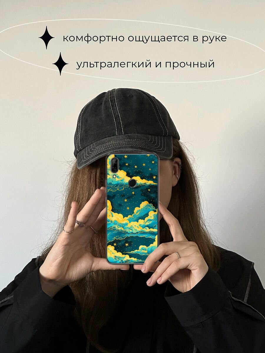 Чехол на Huawei P Smart Z/Honor 9X / Хуавей P Smart Z /Хонор 9Х с принтом Облака и космос — фото 1