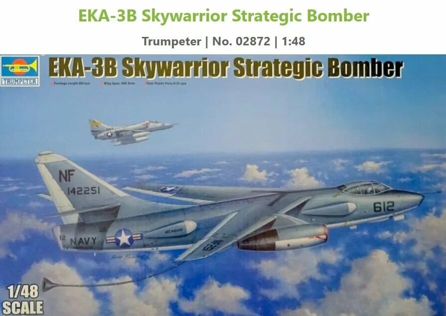 Trumpeter 02872 1/48 EKA-3B Стратегический бомбардировщик Skywarrior Пластиковая модель самолета