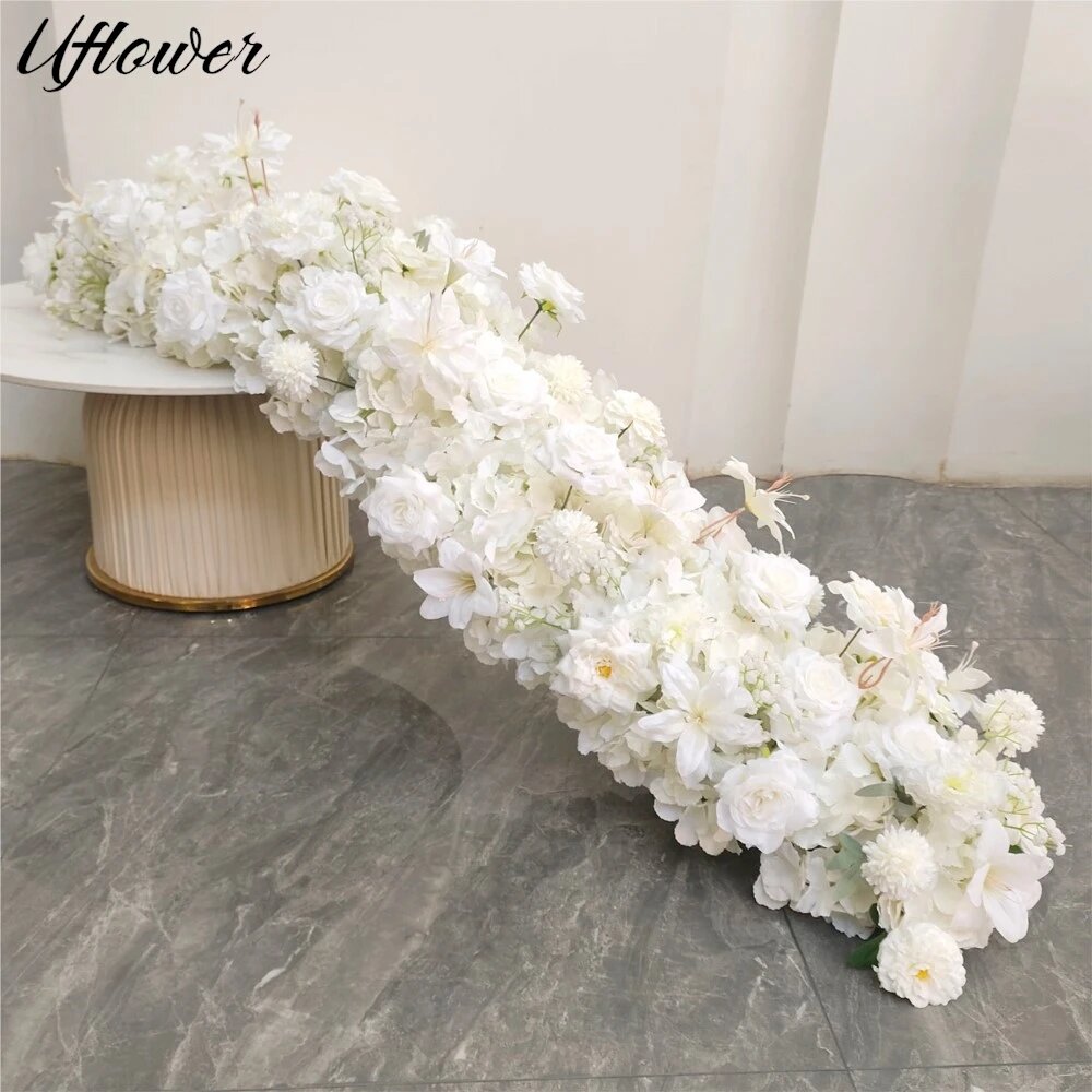 Искусственные розы Uflower, шелк, 200x45 см Белый, 50x30cm, A24