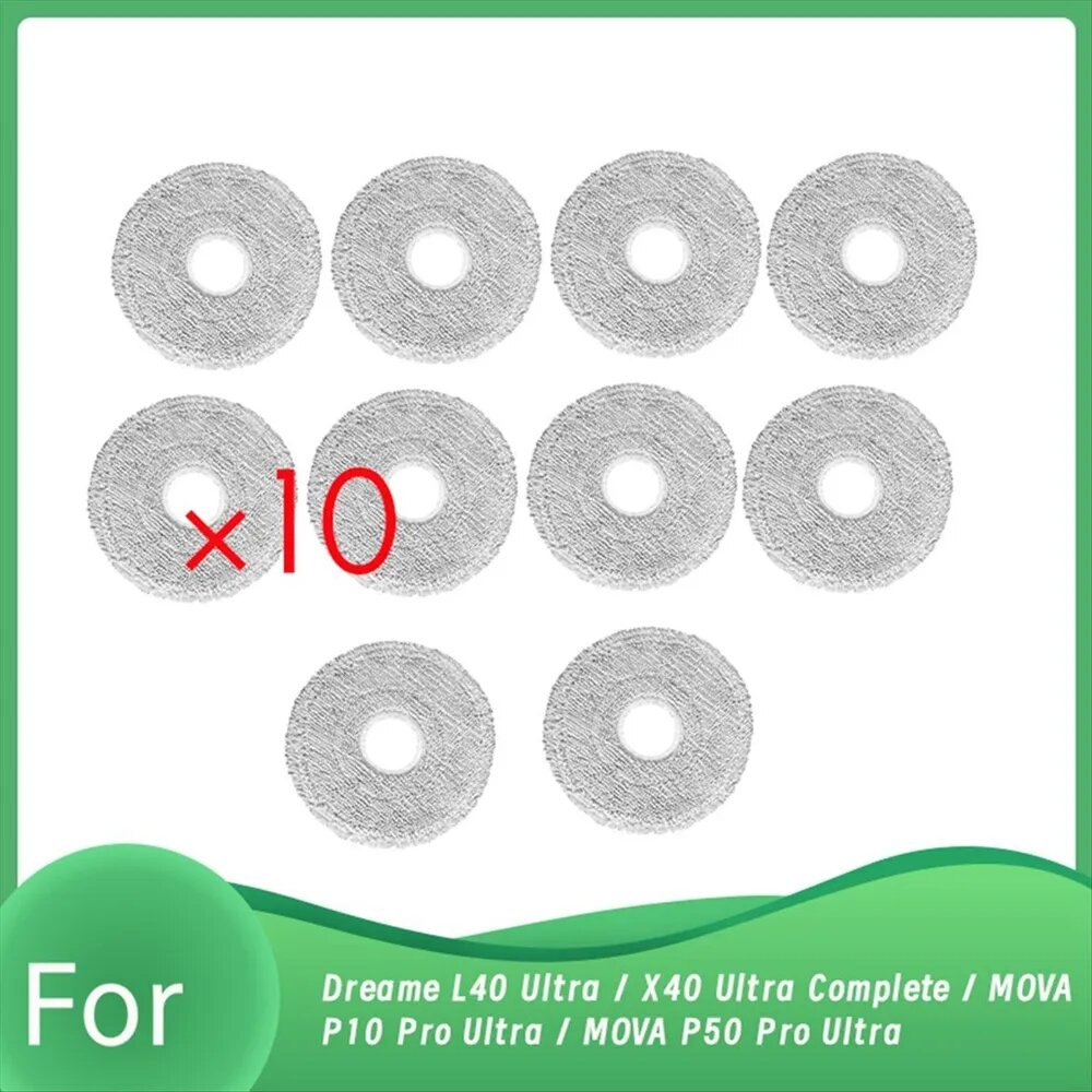 10 тряпок для чистки робота-пылесоса Dreame L40/X40 Ultra
