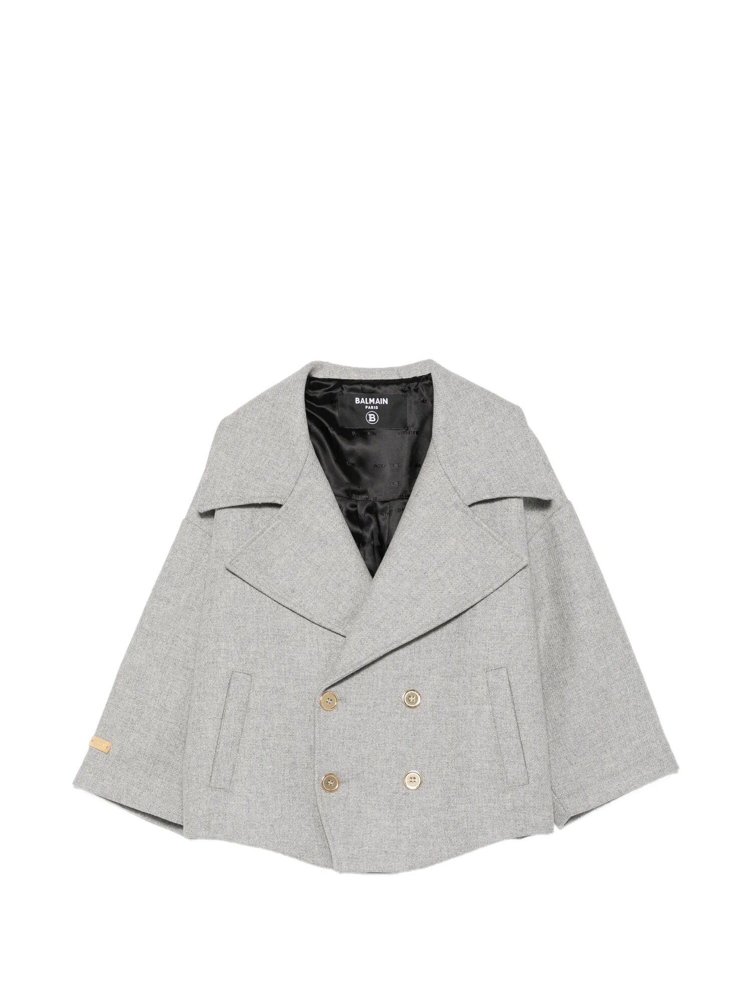Пиджак Double-breasted logo-plaque wool blazer