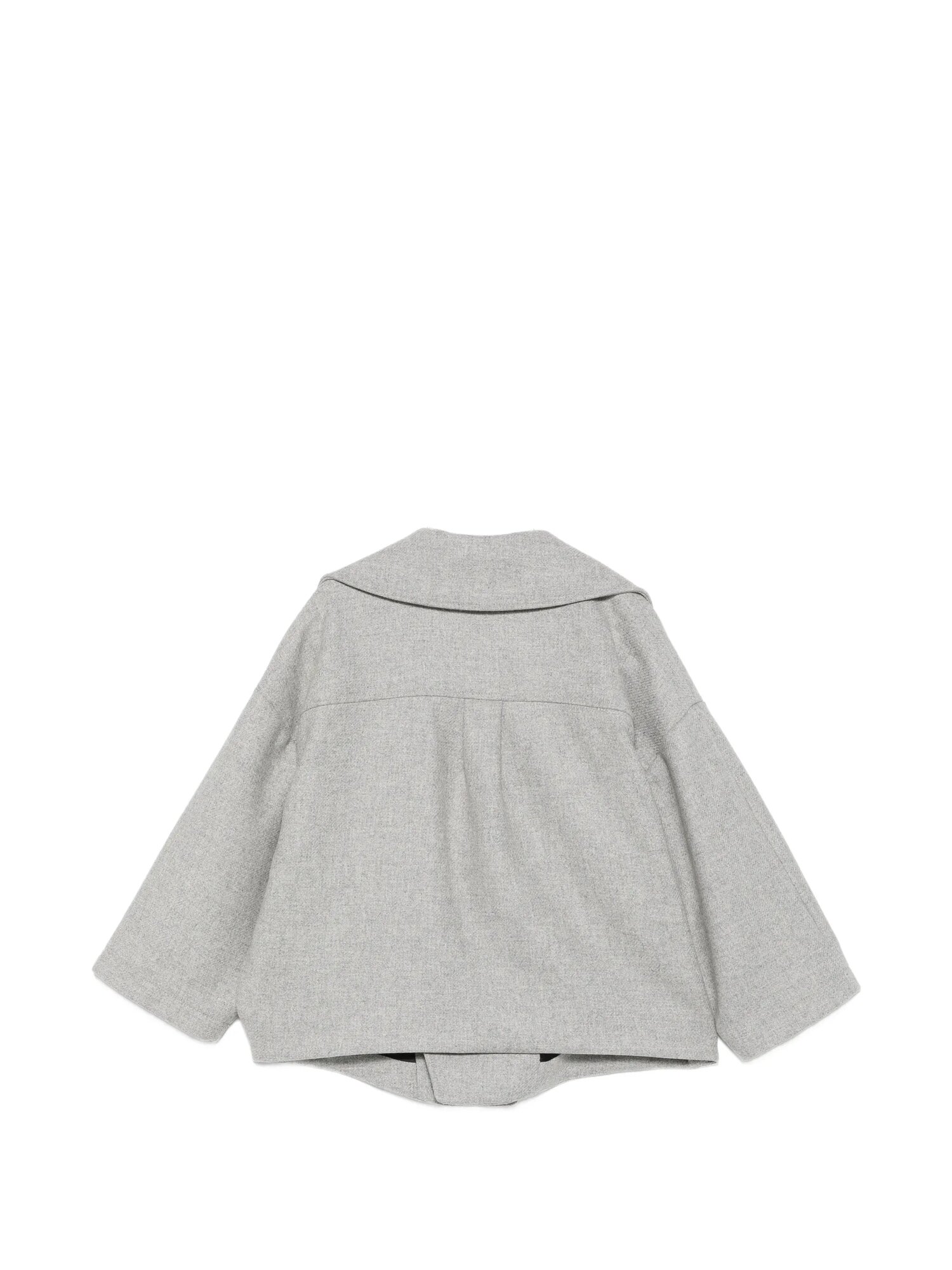 Пиджак BALMAIN Double-breasted logo-plaque wool blazer, размер 4 года, серый — фото 1