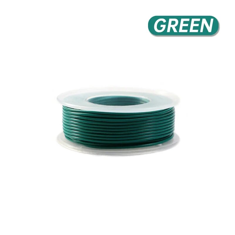 Термостойкий гибкий силиконовый провод 30AWG 15m per roll, Зеленый, Green, 1 Roll