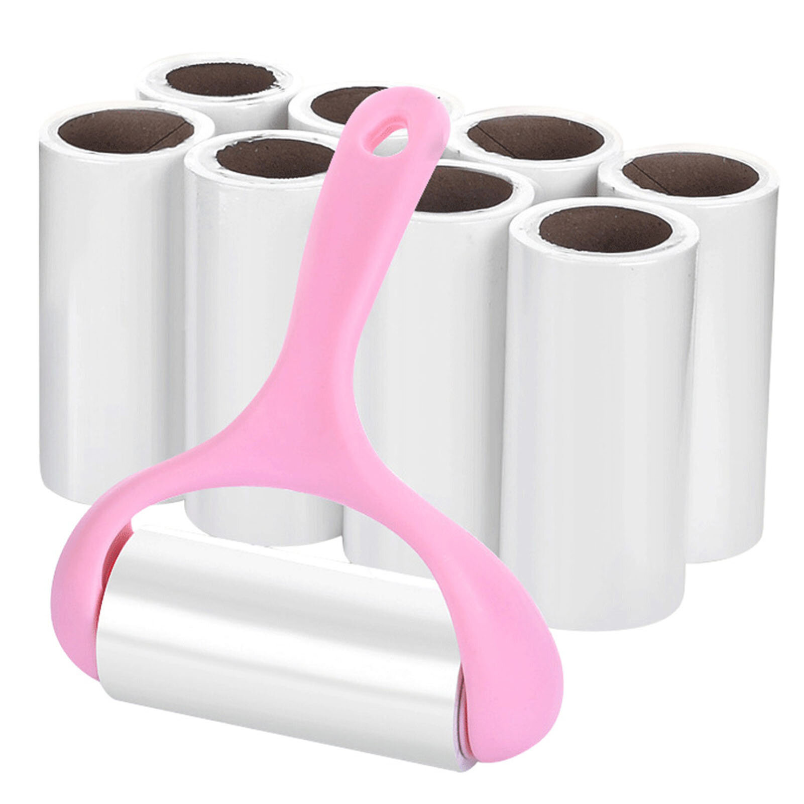 Lint Roller Peel-Off Type Roller Pink 1 Handle + 9 Volume 540 Paper To Tear Handheld Sticky Paper + Lastics Domestic Use Hair Removal Cloth Carpet