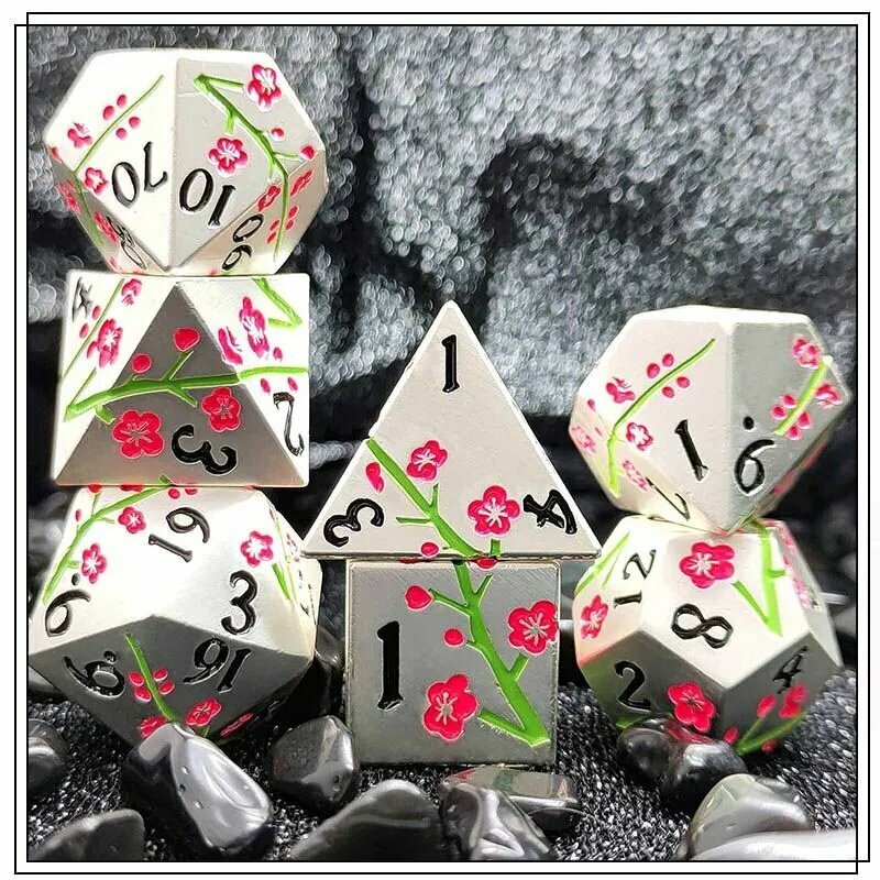 DnD Plum blossom Metal Dice Set, кубики Метал Для DnD И Настольных Ролевых Игр (дайсы ДнД)