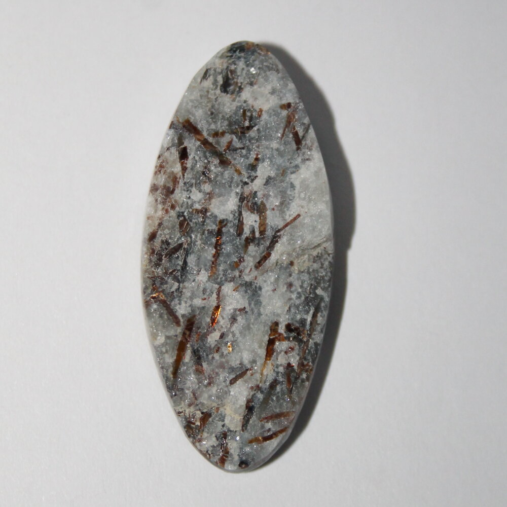 Кабошон астрофиллит, 39х17х5 мм, Кольский полуостров, «True Stones»