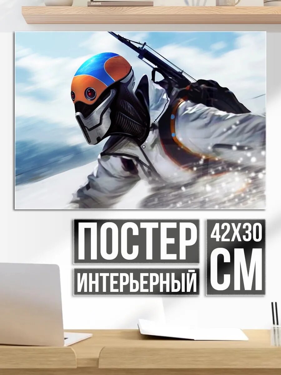 Плакат постер Киберпанк воин