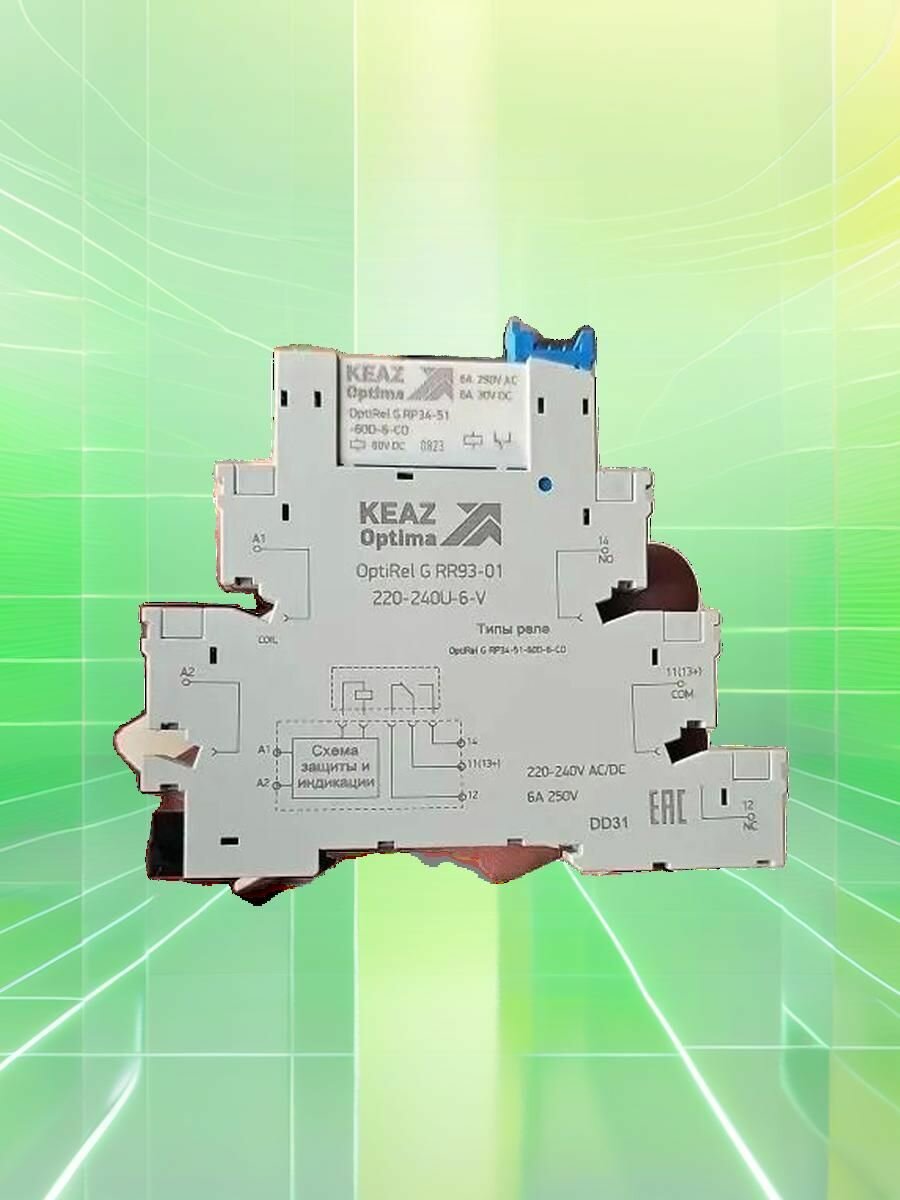 Розетка для реле OptiRel G RR93-01+ Реле промежуточное OptiRel G RP34-51-60D-6-CO