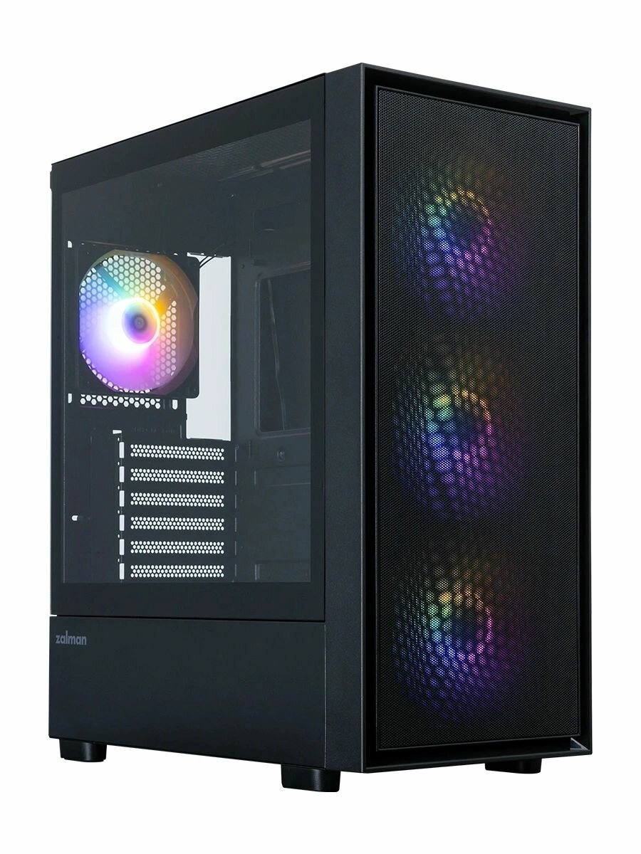 Корпус Zalman S6 черный без БП ATX 7x120mm 2x140mm 1xUSB2.0 1xUSB3.0 audio bott PSU