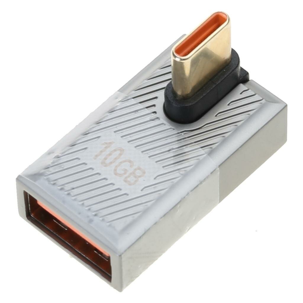 USB-C адаптер 10Gbps 120W 6A USB 3.0, средний изгиб