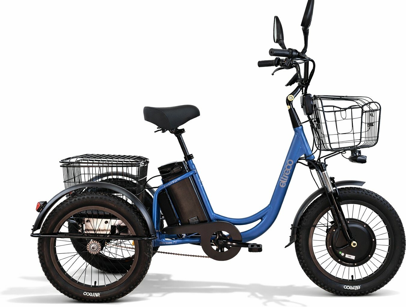 Трёхколёсный электровелосипед Eltreco Porter Fat 500, синий