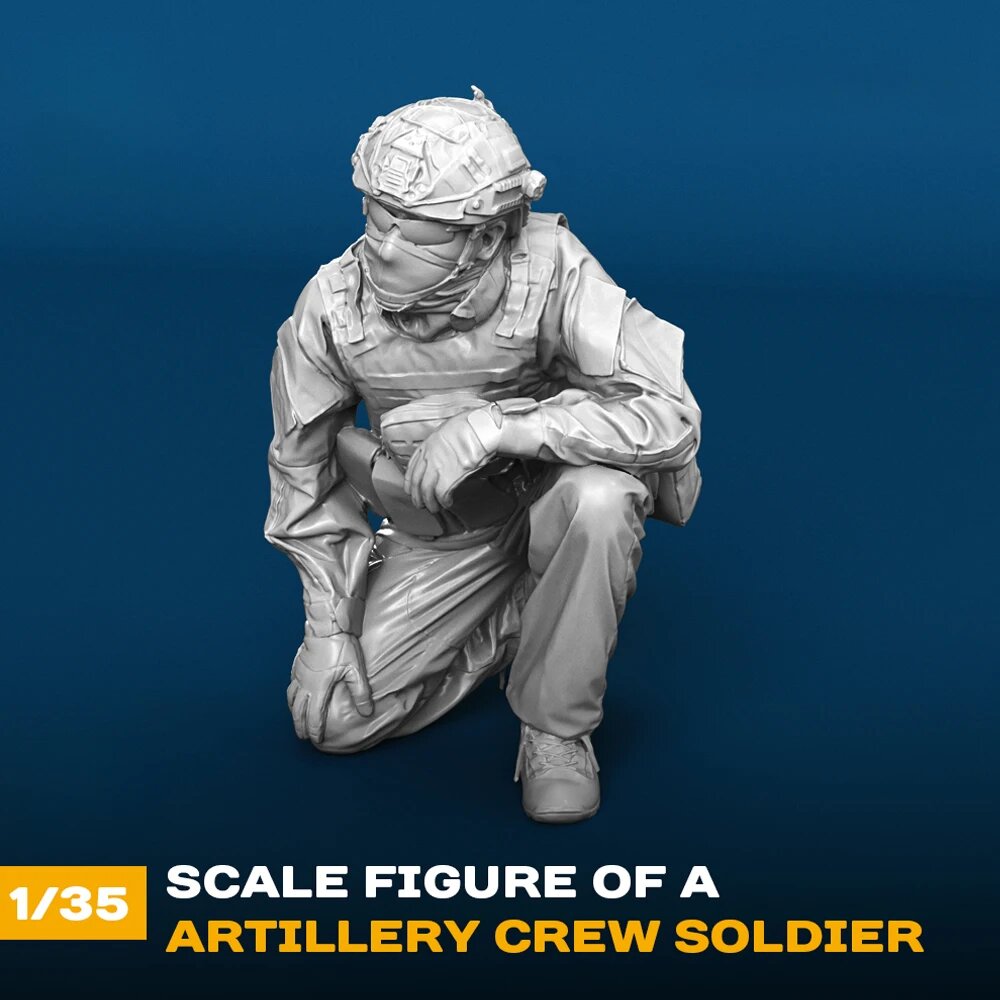 Фигурка солдата артиллерийской установки ZKBOZK 1/35 (несобранный набор)
