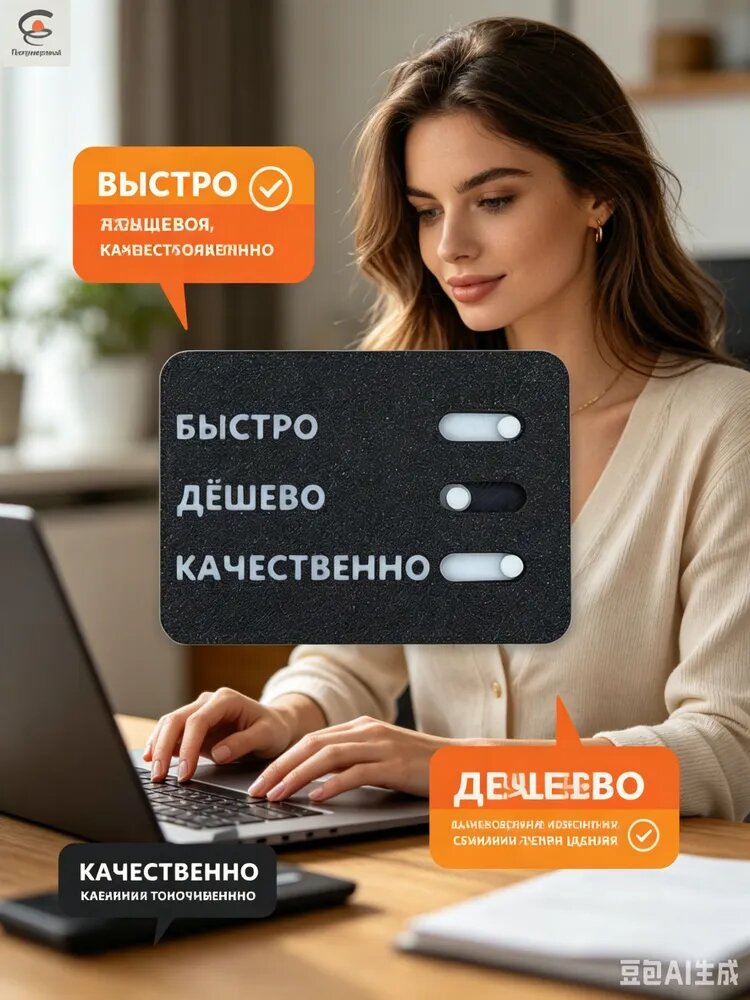 Интерактивная карточка "Быстро-Дёшево-Качественно"