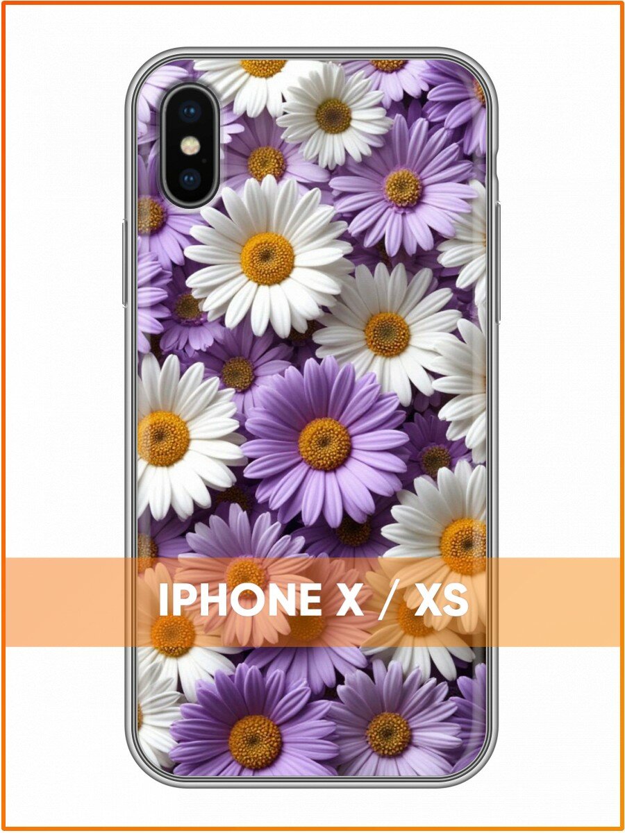 Чехол для Iphone x10 с принтом для женщин с Маргаритками (Айфон Х)