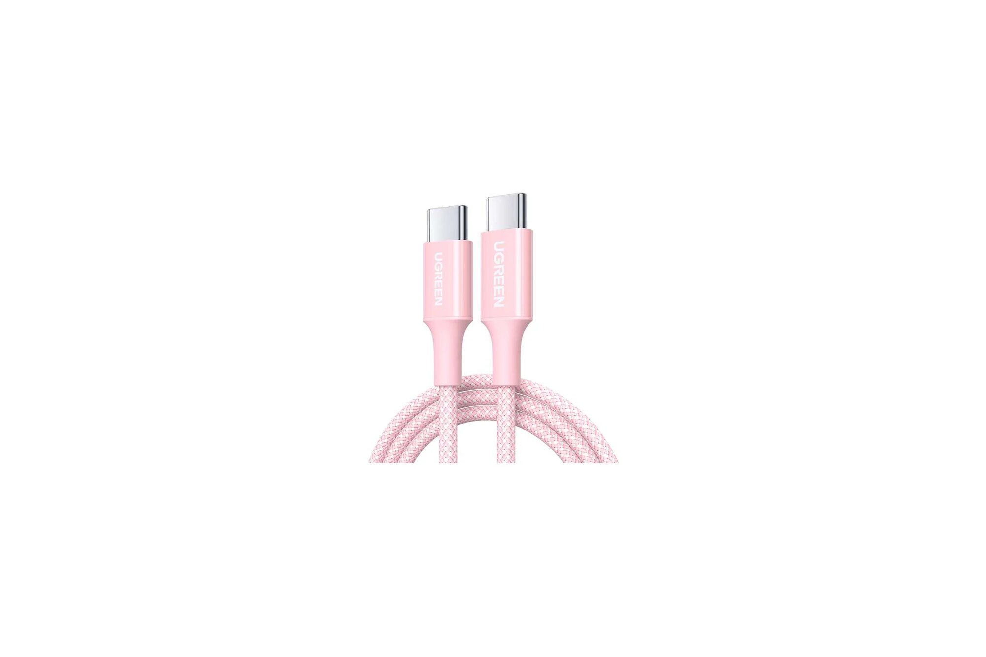 Кабель UGREEN L502 (65251) 100W USB-C to USB-C PD Fast Charging Braided Cable 5A Max. 1м. розовый