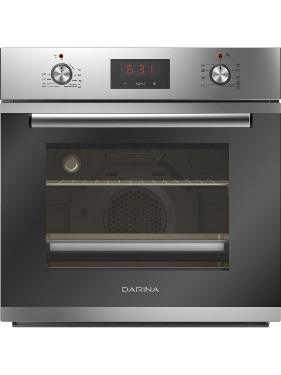 Духовой шкаф электрический Darina 1U5 BDE 112 708 X5, 65л, 9 программ, нержавеющая сталь/черный