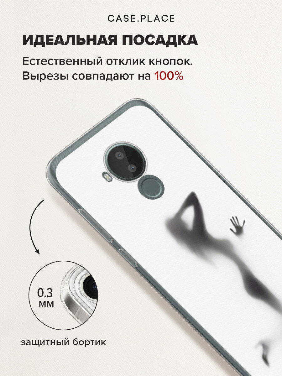 Силиконовый чехол на Nokia C30 / Нокия C30 с принтом "Стекло в душе" — фото 1