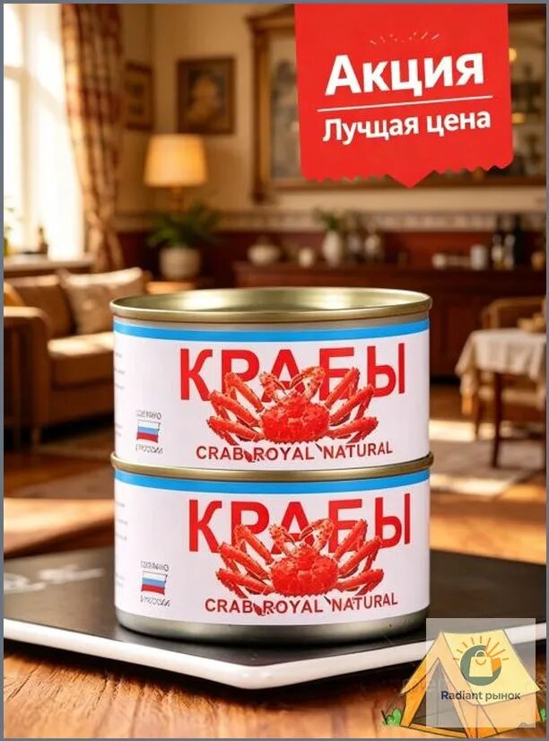 Консервированные волокна краба, нежная закуска к столу, премиумпродукт, готовый к употреблению