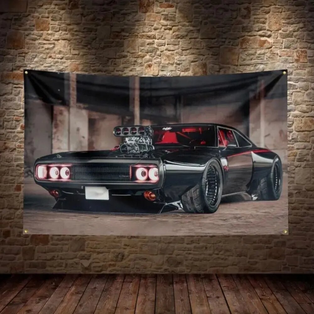 Флаг плакат баннер JDM Dodge Charger Додж Чарджер