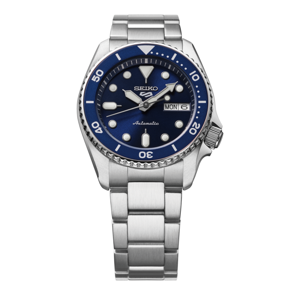 Наручные часы SEIKO 5 Sports, серебряный, синий — фото 1