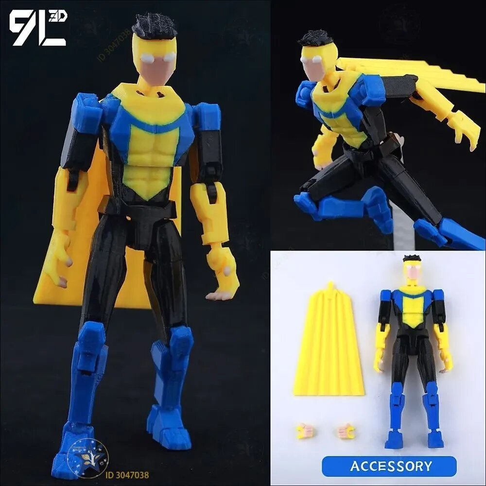 9L3D Фигурка Неуязвимый (Invincible)3D-печатный подвижный манекен