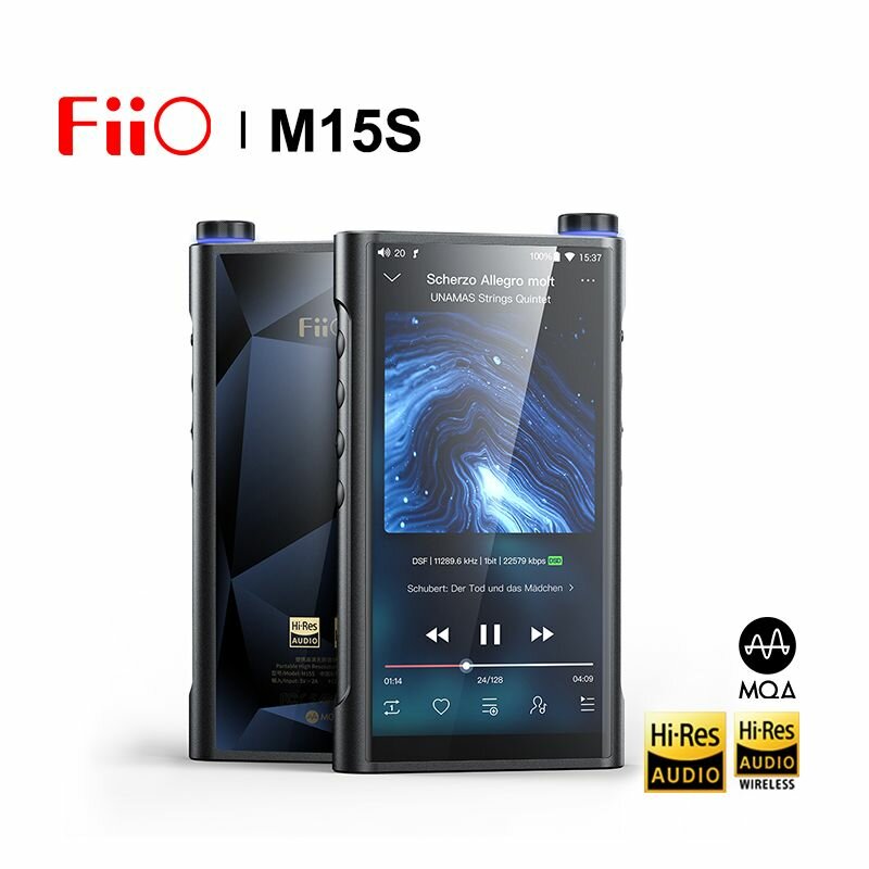 Fiio M15S Портативный музыкальный плеер Android 10 с высоким разрешением и без потерь, MP3-плеер MQA ES9038PRO с ЦАП-чипом Snapdragon 660 Blluetooth 5.0 LDAC